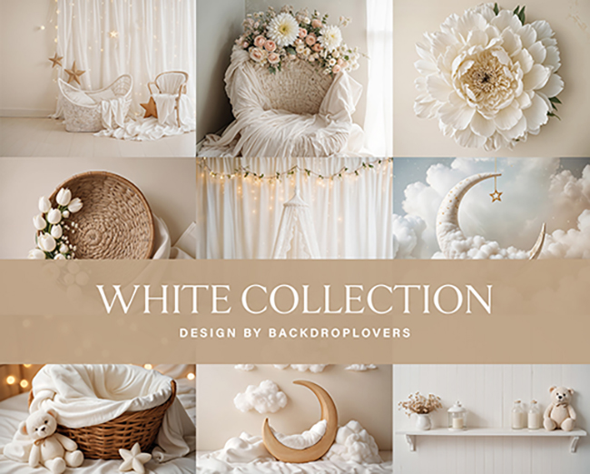 12 digital backdrops in white tones – Backdroplovers